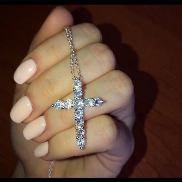 Jewelry | Last One New 5s Large Sparkling Cross Necklace | Poshmark